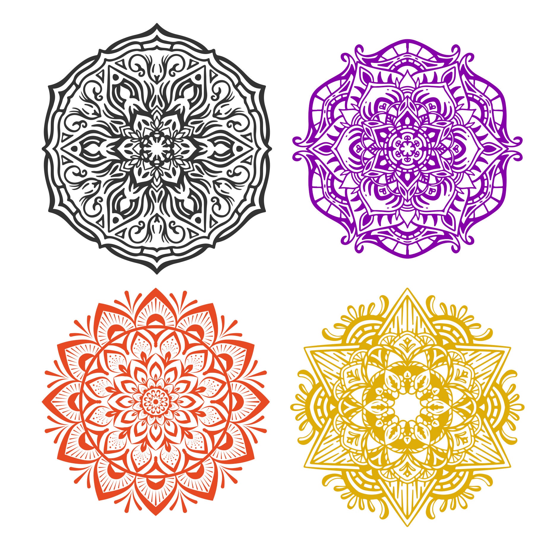 Mandala Set Svg Bundle• Mandala Pattern Svg• Mandala Designs Template ...
