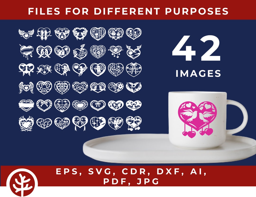 Heart Svg Bundle• Valentines Day Svg• Love Pattern• Open Heart Template ...