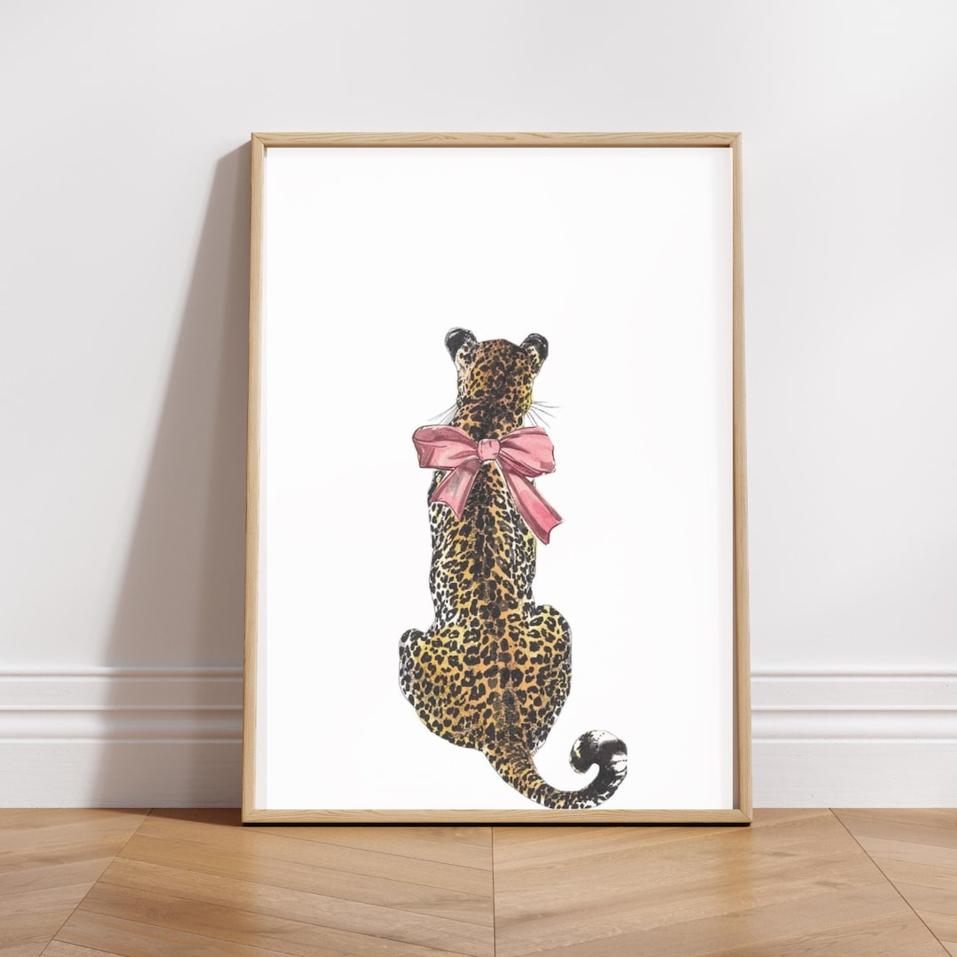 Chic Leopard Print Poster, Animal Wall Art, Modern Home Decor, Cute ...