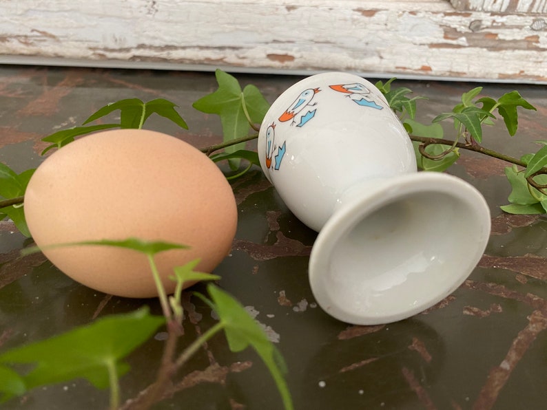 A Vintage Porcelain Egg Cup With a Row of Eight Sweet Chickens - Etsy