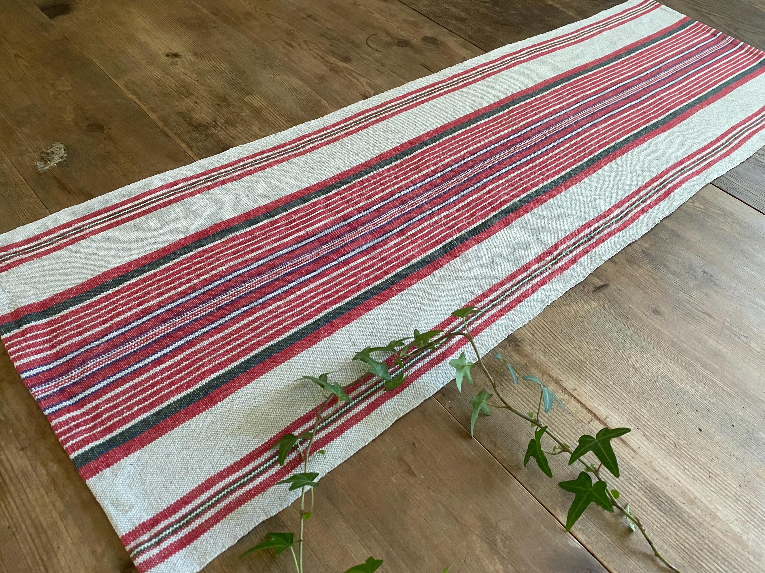 Handwoven Swedish Table Runner in Red, Black and Beige / Scandinavian ...