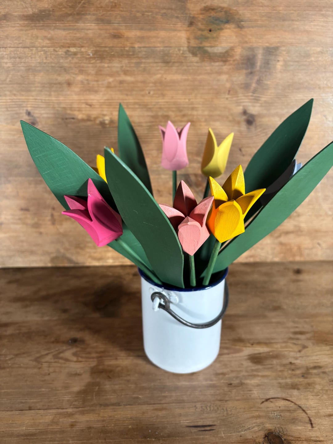A Wonderful Bunch of Seven Wooden Handmade Swedish Tulips With Five ...