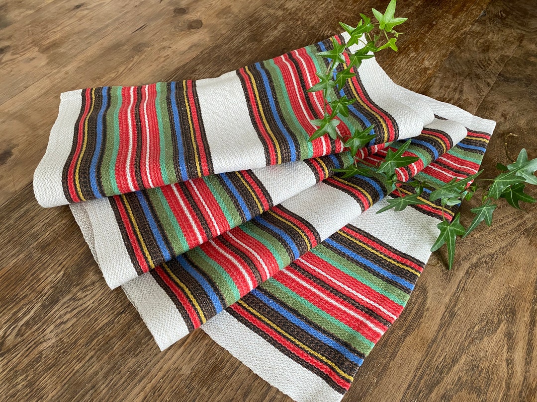 A Vintage Handmade Swedish Table Runner in Lovely Bright Colours ...
