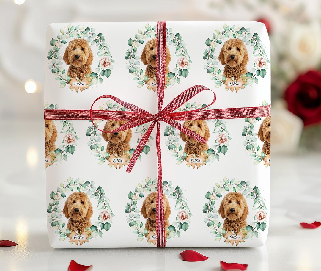 Personalized Pet Photo Gift Wrap - Custom Dog & Cat Wrapping Paper for ...