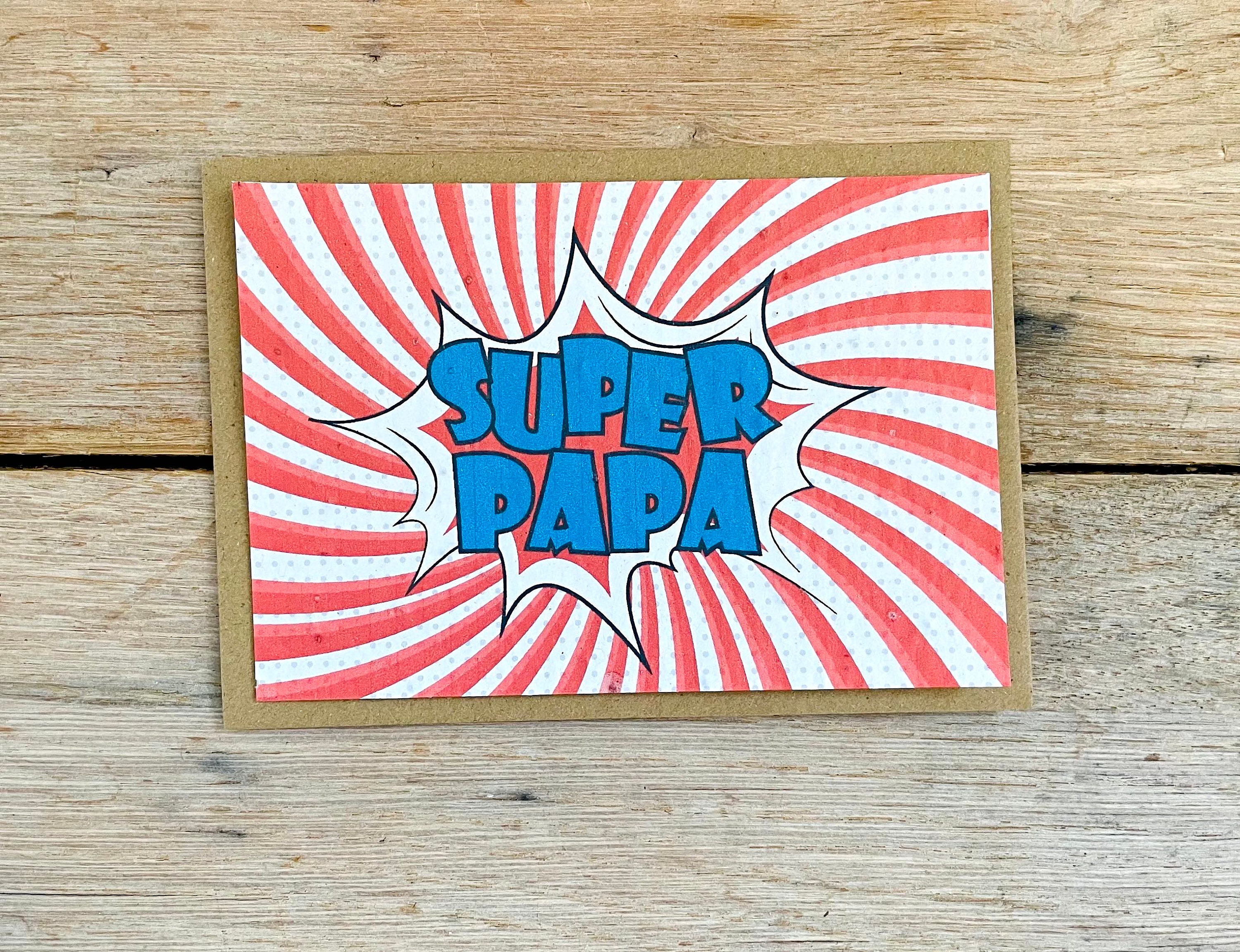 Carte super papa, carte fête des pères , Papa au top, - Etsy France