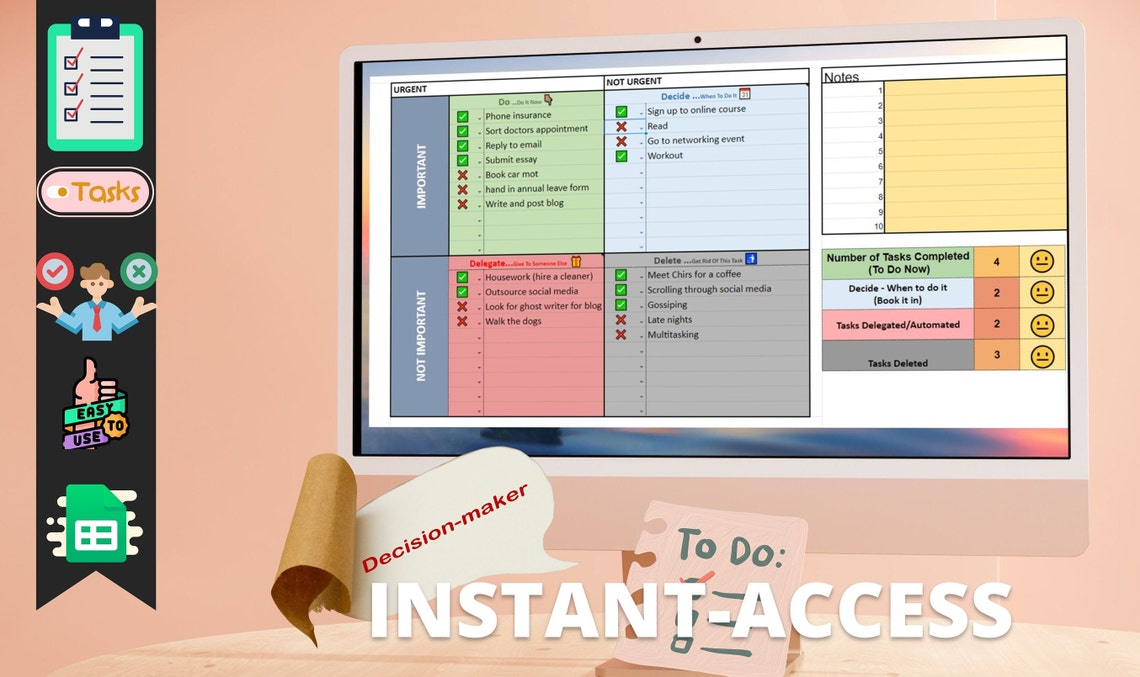 Eisenhower Matrix, Task Priority Matrix, Decision Matrix, Productivity ...