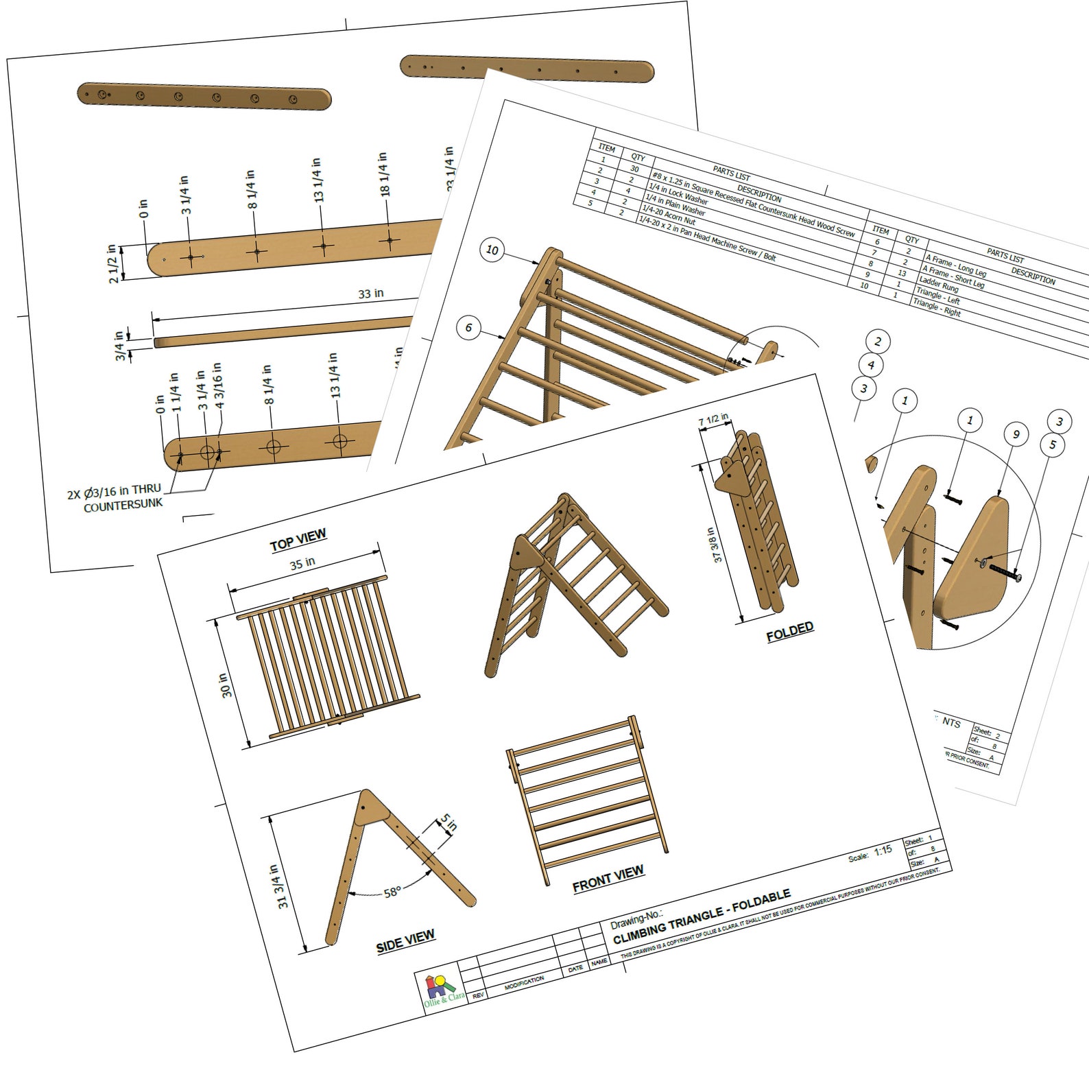 DIY Foldable Climbing Triangle Plan - Etsy