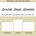 Printable Lined Paper Double Dash Slanted for Handwriting, Lettering ...