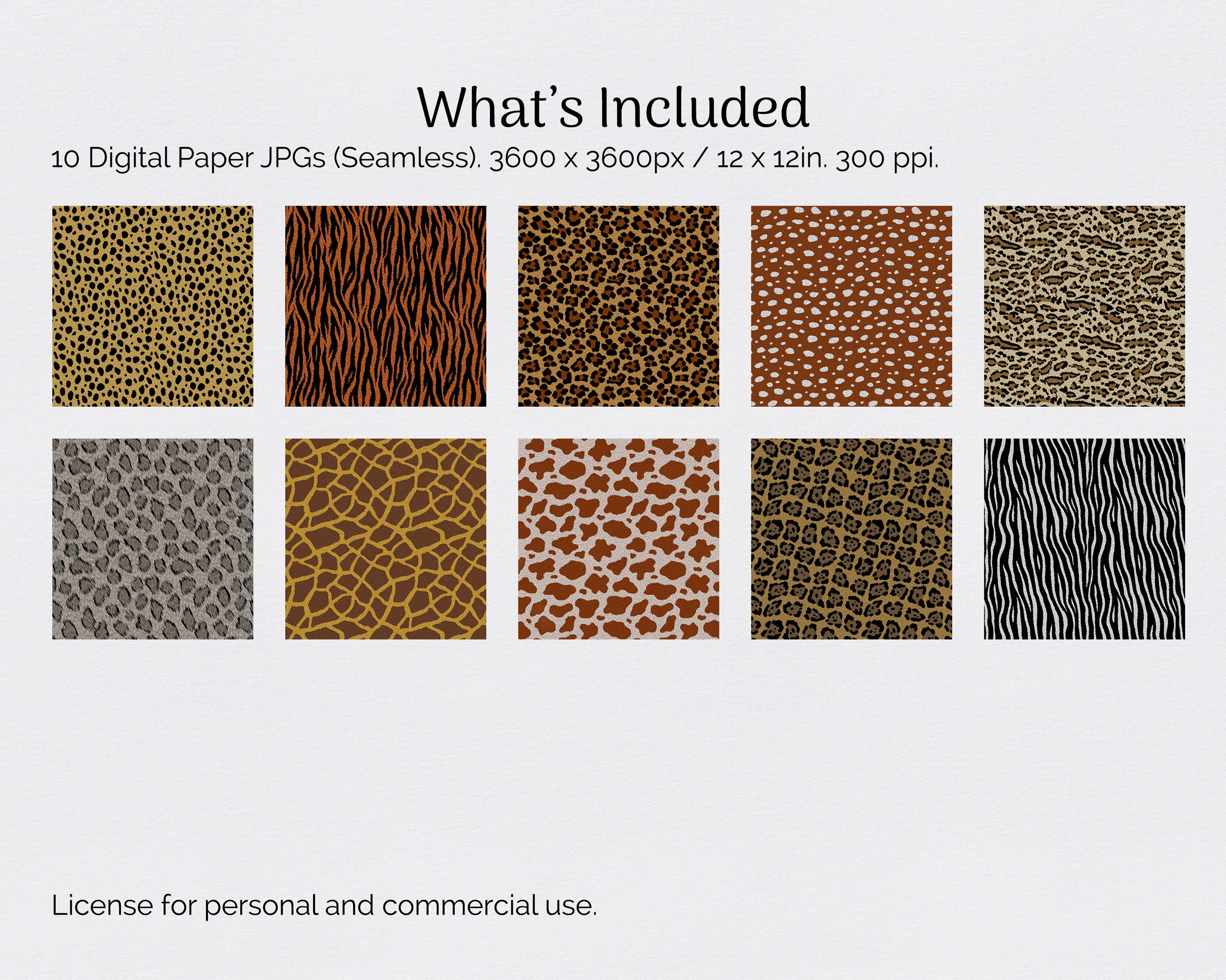 Fuzzy Wild Animal Prints, Seamless Pattern, Cheetah, Snow Leopard ...
