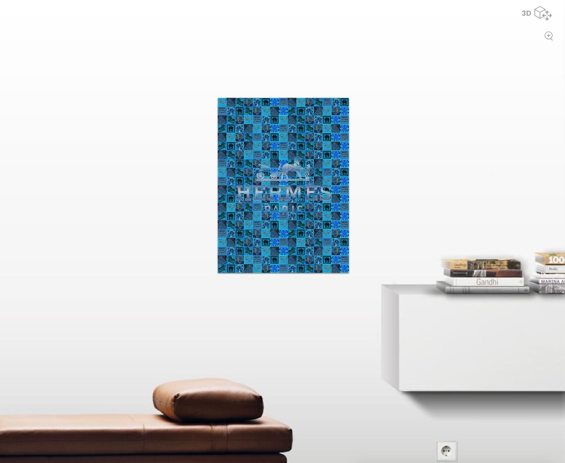 Hermes Poster Photo Print Fashion Print Blue | Etsy