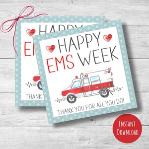 EMS Week Gift Tag, Happy Emergency Medical Services Week, EMT ...