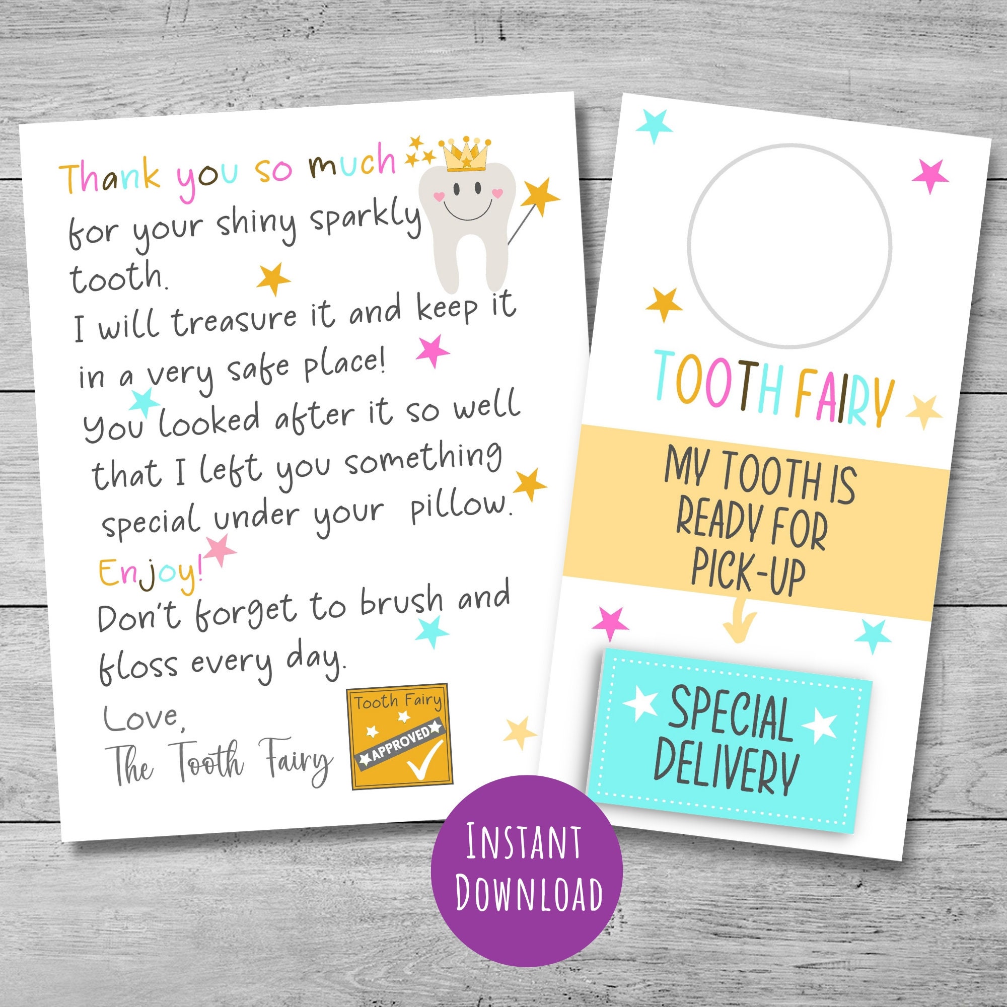 Tooth Fairy Letter, Printable Tooth Note, Door Hanger, Fairy Note,tiny ...