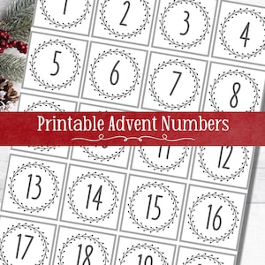 Advent Calendar Numbers, 1.5 & 2, DIY Advent Calendar Kit, Printable ...