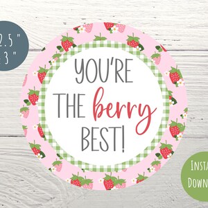 Teacher Appreciation Cookie Tags, 2, 2.5 & 3, You're the Berry Best ...