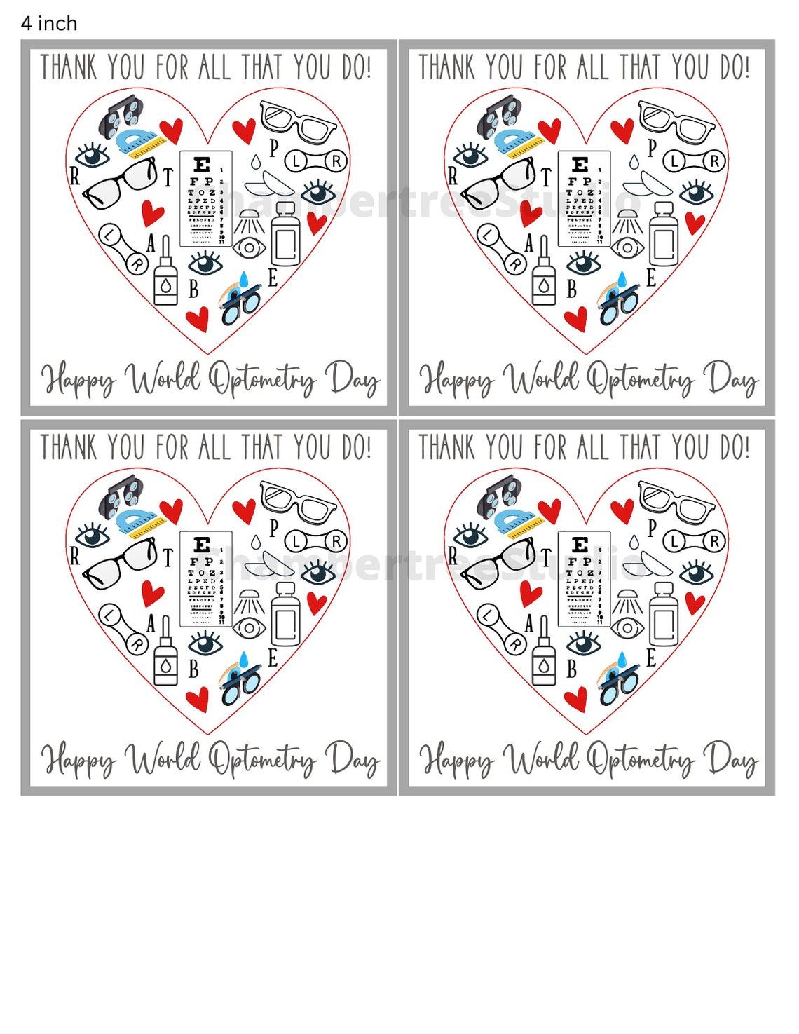 World Optometry Day Gift Tag, Eye Sight Health Care Tag, Gift Tags for ...