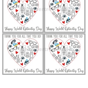 World Optometry Day Gift Tag, Eye Sight Health Care Tag, Gift Tags for ...