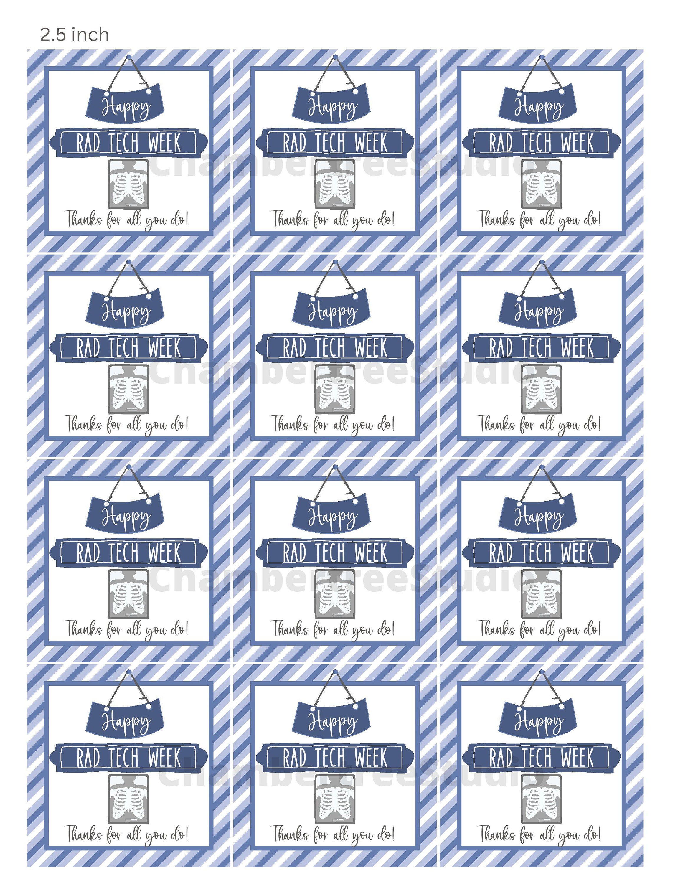 Rad Tech Week Gift Tag Radiology Technician Appreciation - Etsy