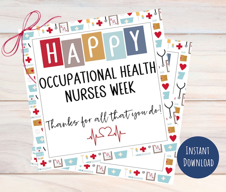 Occupational Health Nurses Week Gift Tag, OHN Week, 3" and 4" Gift Tags ...
