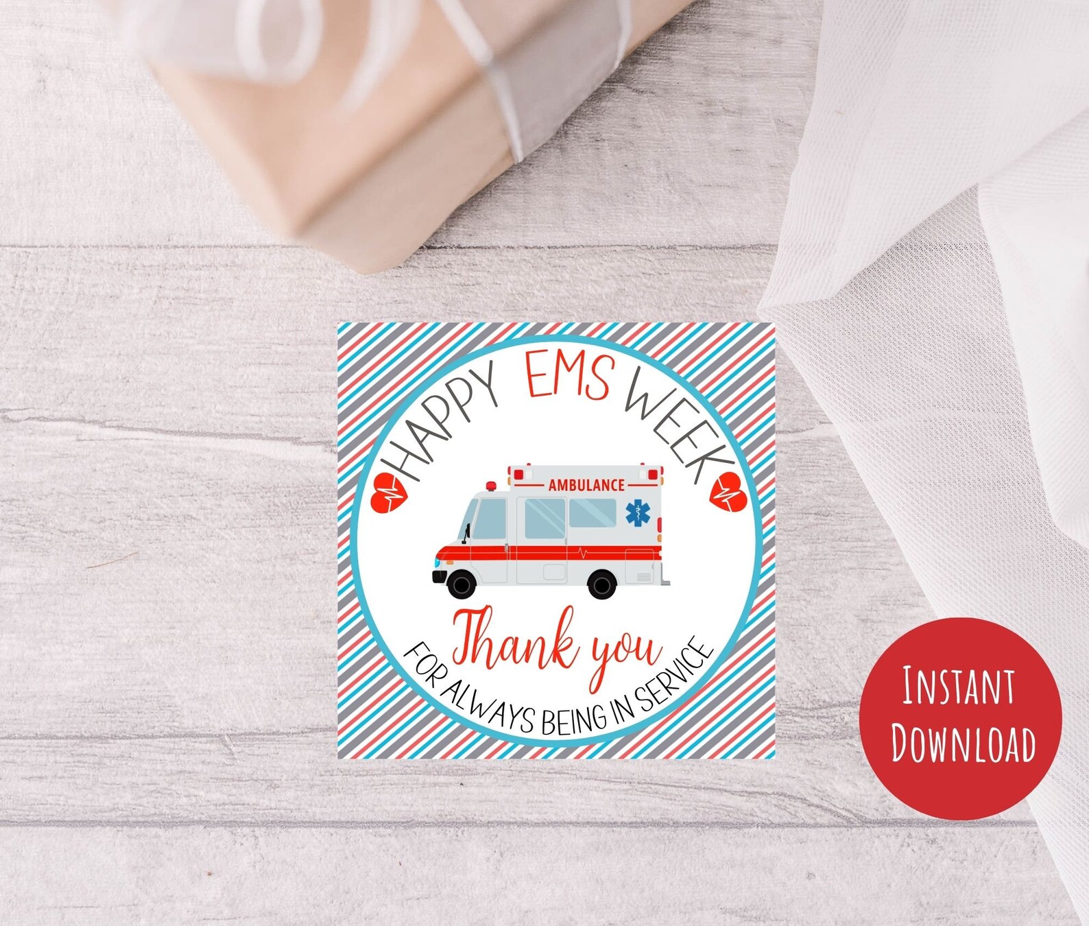 EMS Week Gift Tag Happy Emergency Medical Services Week EMT - Etsy