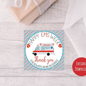 EMS Week Gift Tag, Happy Emergency Medical Services Week, EMT Appreciation, Gift for Paramedics ...