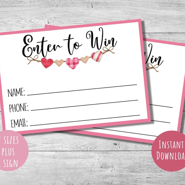 Enter to Win Raffle Sign - Etsy