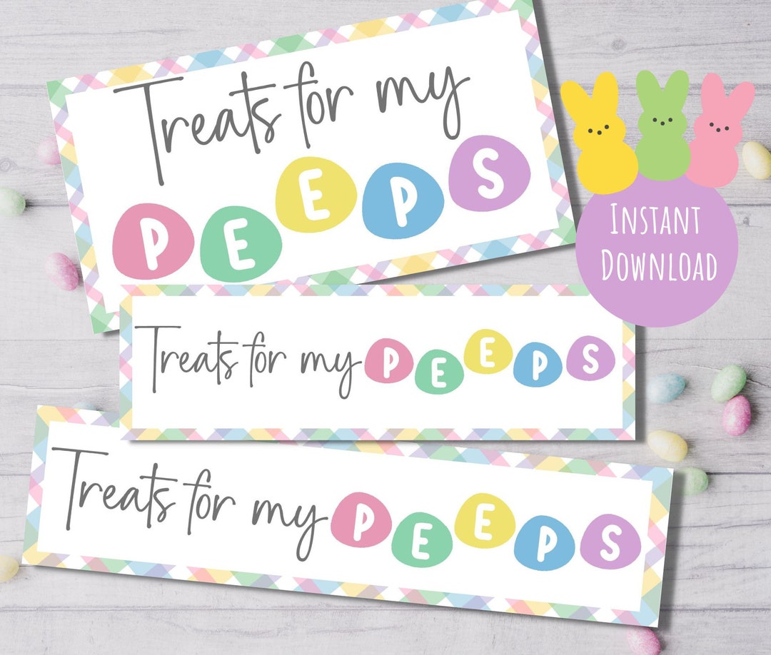 Treats for My Peeps Display Card, Printable Box Front, Cookie Card ...