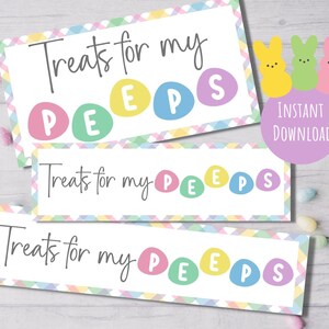 Treats for My Peeps Bag Topper, Display Card, Printable Box Front ...