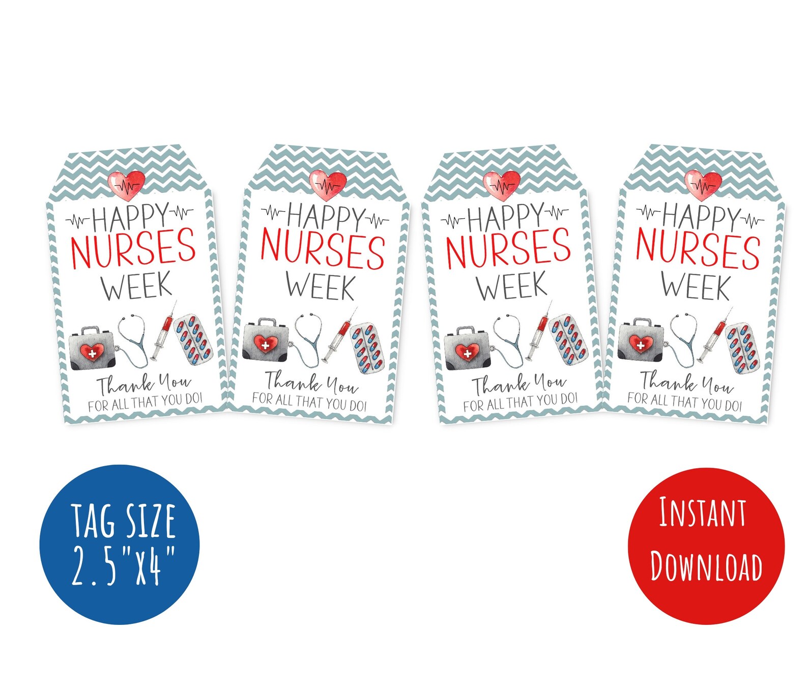 Nurses Week Appreciation Gift Tag, Thank You for All You Do, School ...