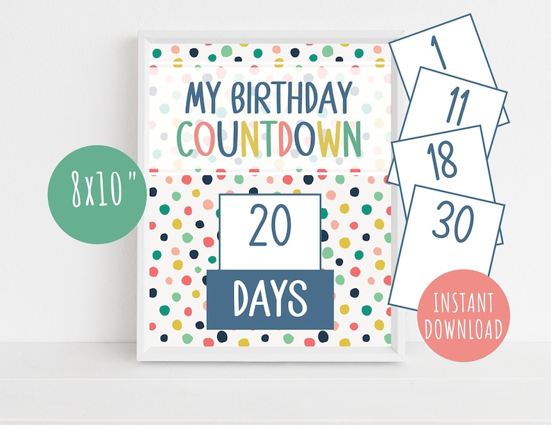 Birthday Countdown Calendar, Printable DIY Kids Countdown Calendar ...