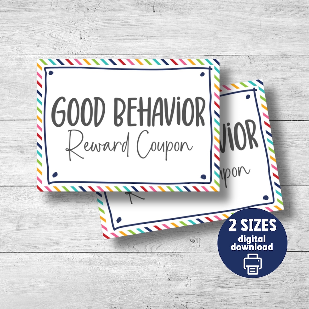 Good Behavior Reward Coupons, Kids Classroom Incentive System ...