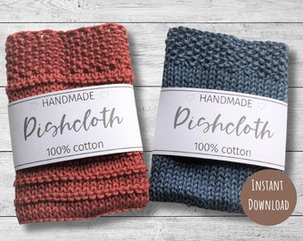 Printable Label Wrap for Handmade Dishcloth / Instant PDF Download ...