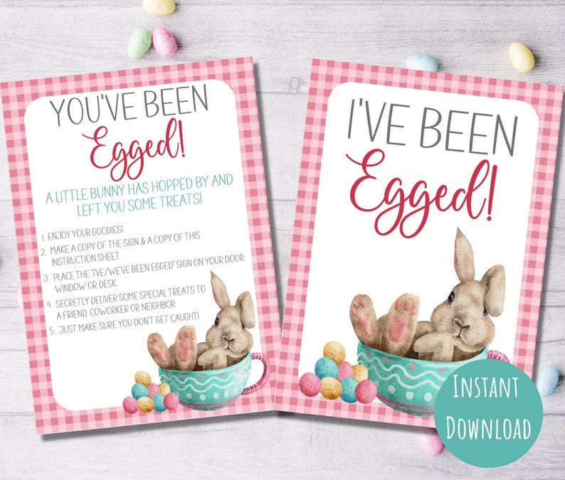 You've Been Egged Easter Egg Game Neighbor Game - Etsy