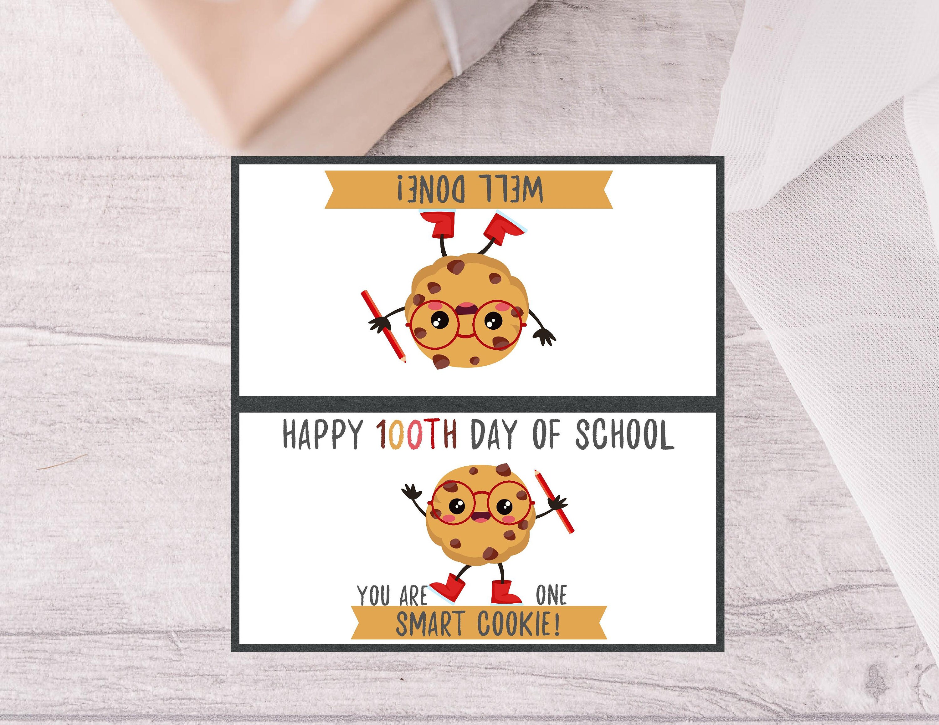 Happy 100th Day of School Treat Bag Topper 100 Days of - Etsy