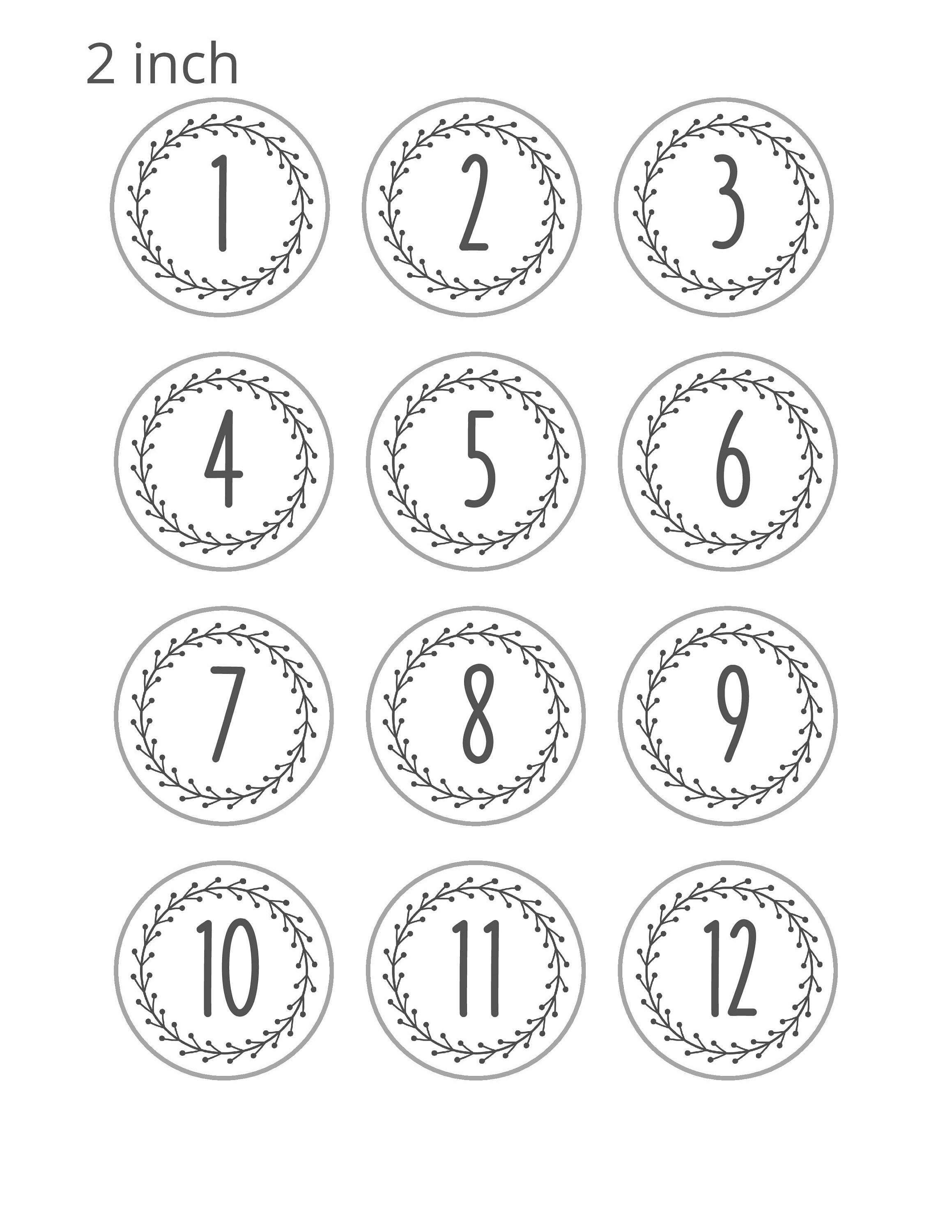 Advent Calendar Numbers, 1.5 & 2, DIY Advent Calendar Kit, Printable ...