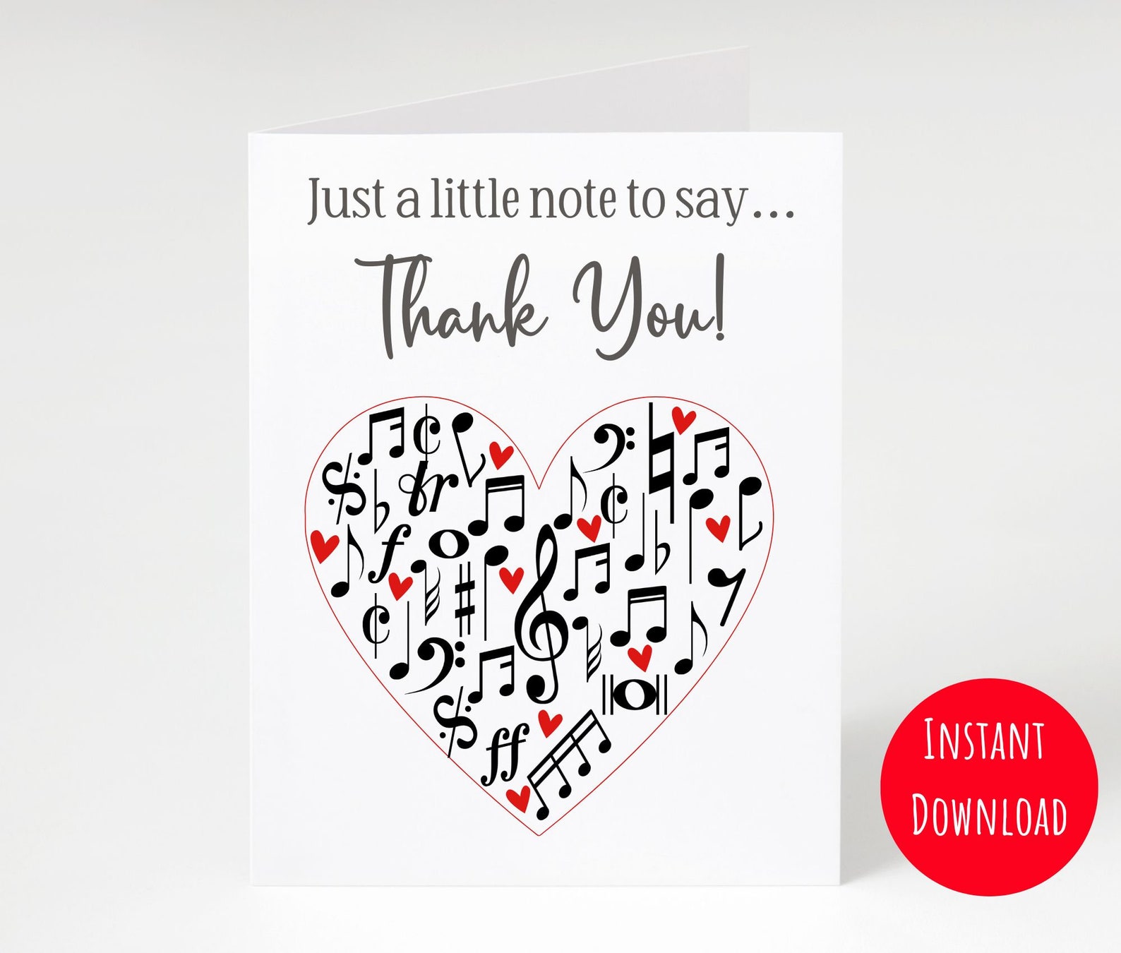 Music Teacher Appreciation Card, Printable Thank You for Piano Teacher ...