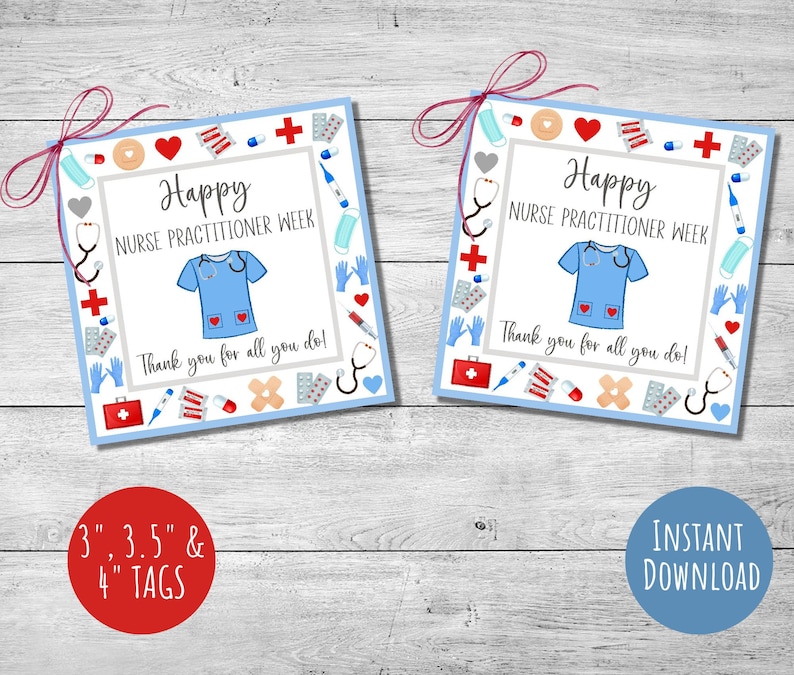 Nurse Practitioner Week Gift Tag, Appreciation Tags for Nurses, 3", 3.5 ...