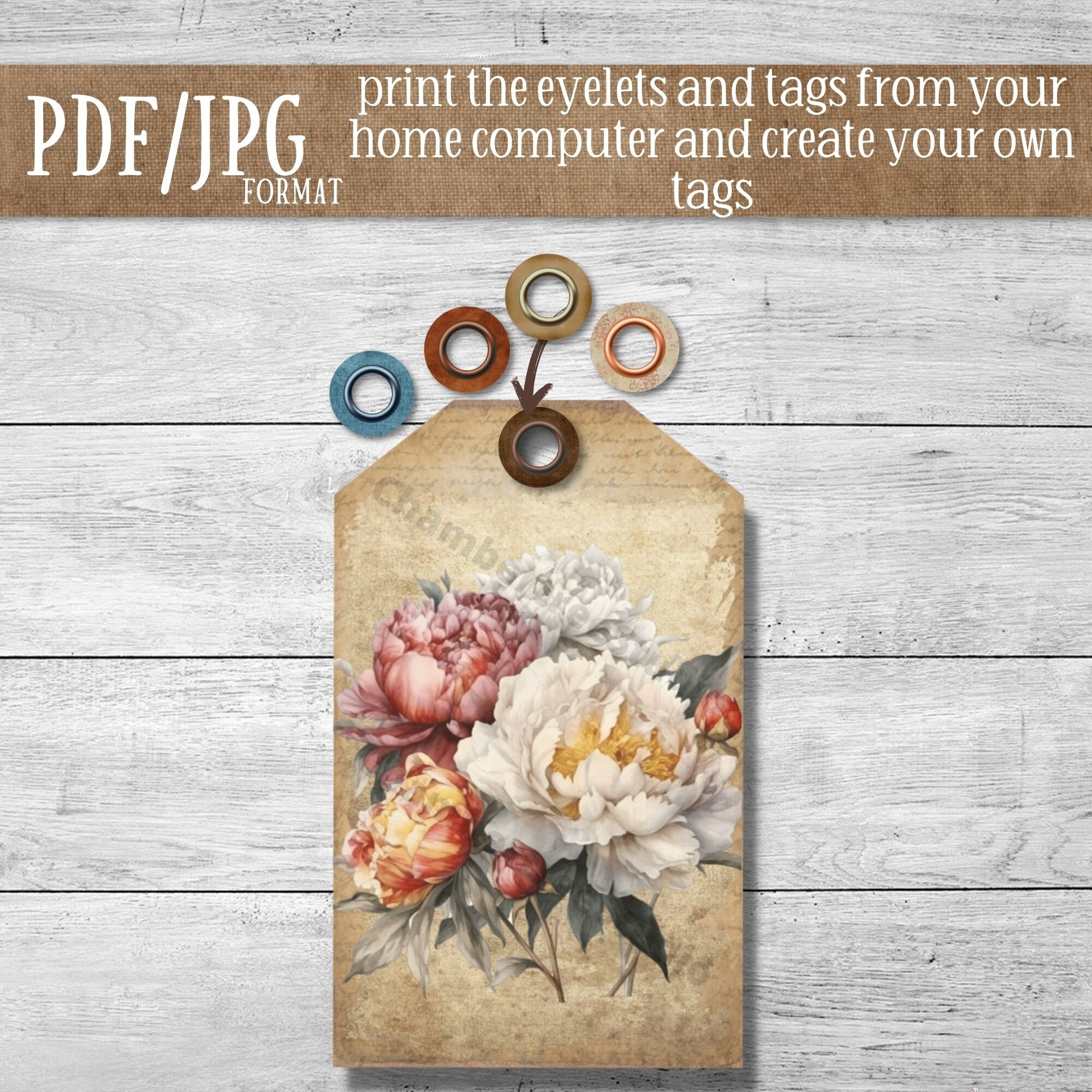 Junk Journal Digital Eyelets, Decorative Eyelets for Tags, Vintage ...