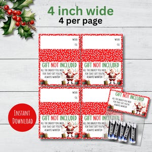 Gift Not Included Gift Tag, White Elephant Fun Christmas Gag, Stocking ...