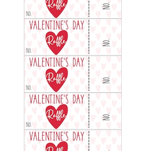 Printable Valentine’s Day Raffle Tickets, Fundraising Ticket Coupons ...