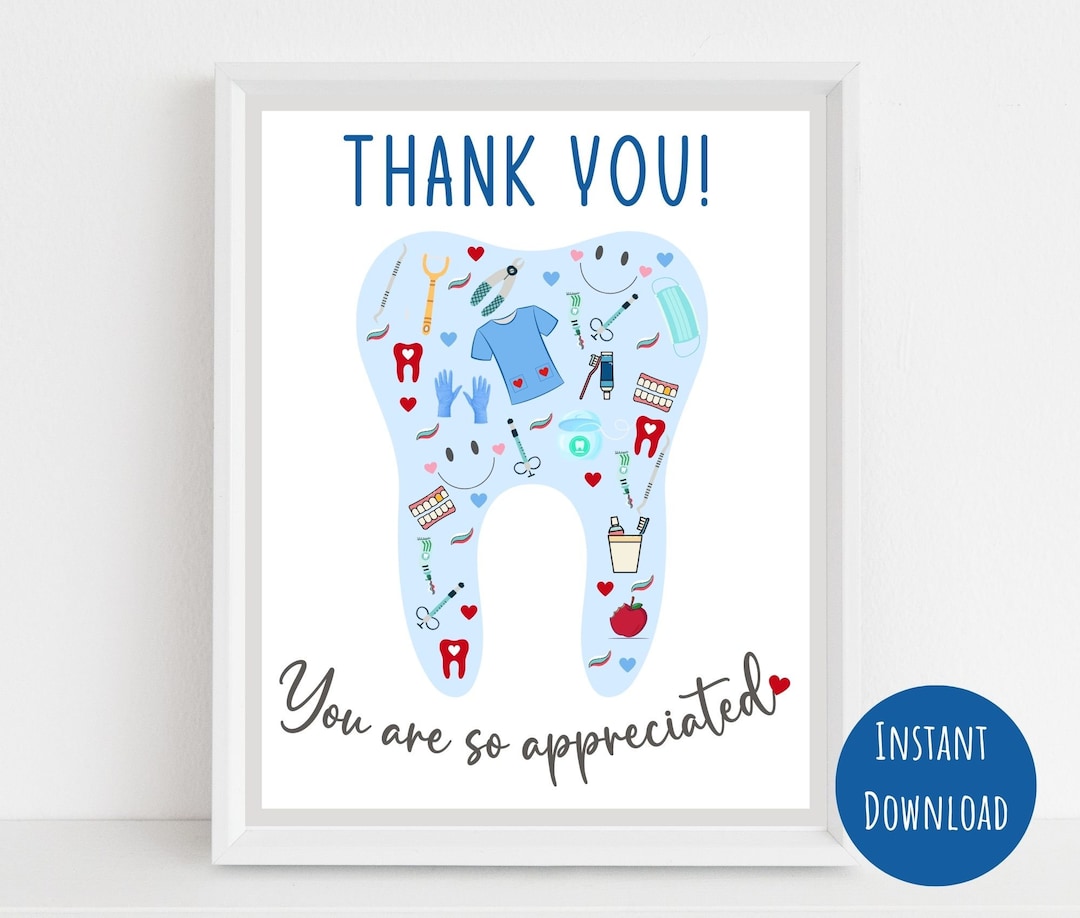 Dental Hygienist Week Appreciation Sign, Dental Assistant, Dental Staff, 8x10 Sign, Thank You ...