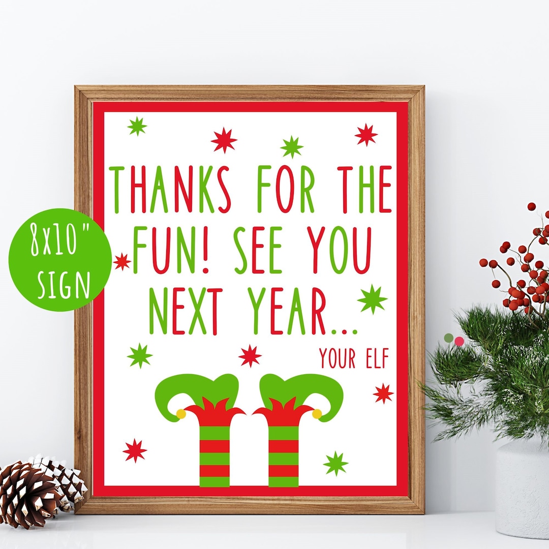 Printable Elf Goodbye Sign, 8x10" Sign, Christmas Elf Fun, Goodbye See ...
