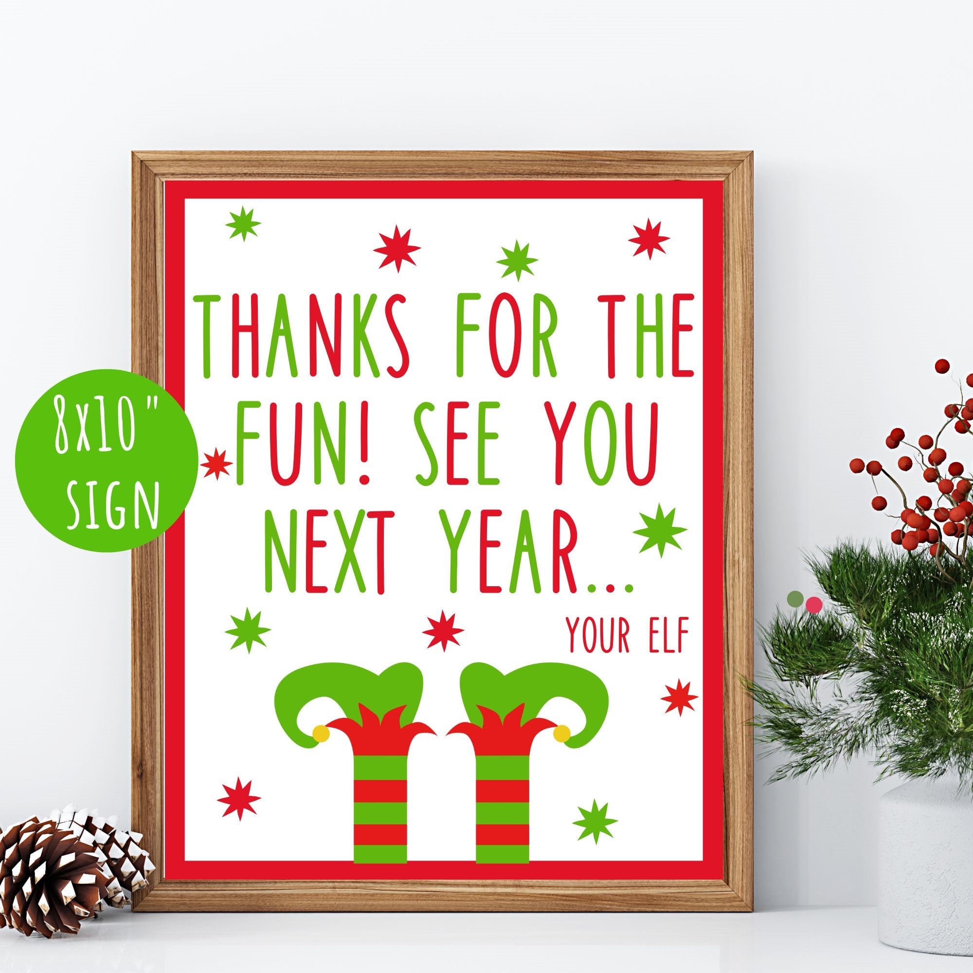 Printable Elf Goodbye Sign, 8x10" Sign, Christmas Elf Fun, Goodbye See ...