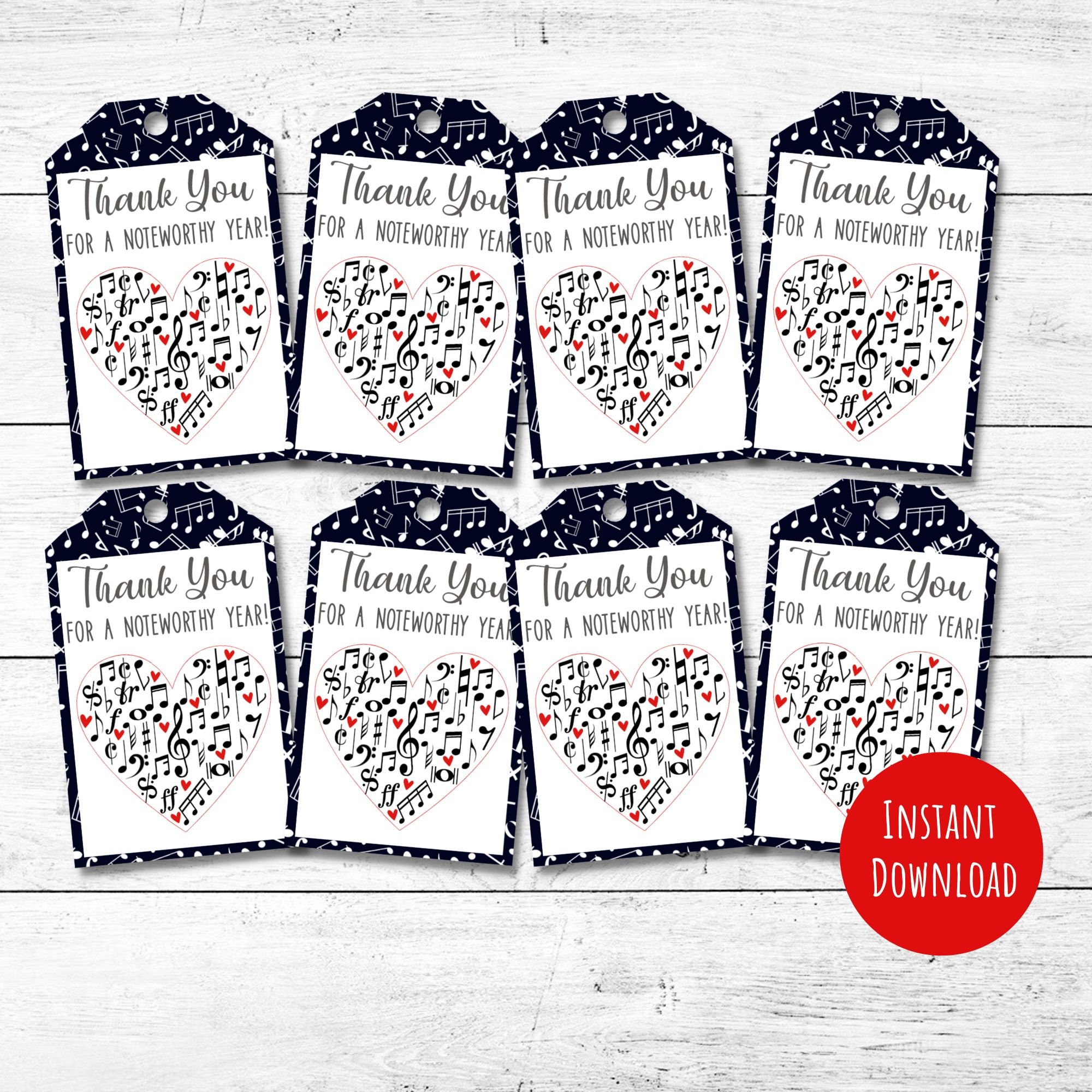 Music Teacher Appreciation Week Gift Tag, Teacher Thank You Gift Tag ...