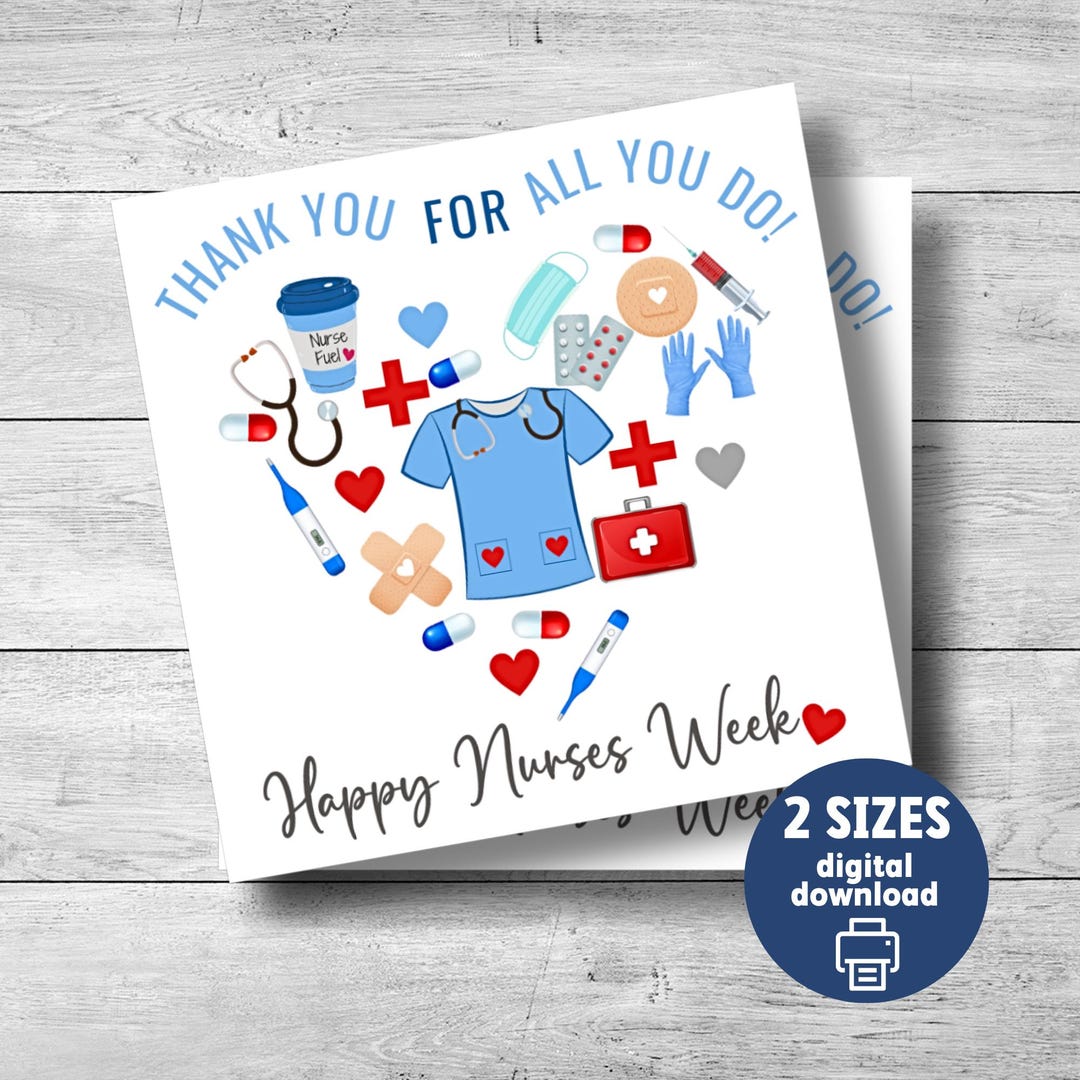 Nurse Week Appreciation Gift Tag, 3" and 4" Tags, Happy Nurses Week ...