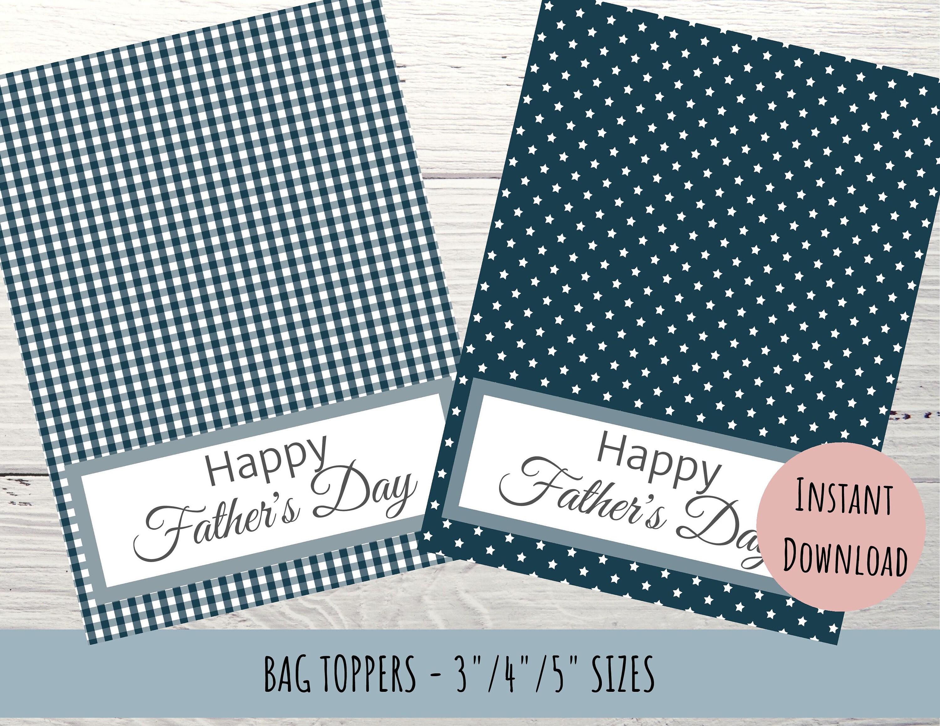 Father's Day Bag Toppers, 3, 4 & 5, Father's Day Cookies, Printable Dad ...