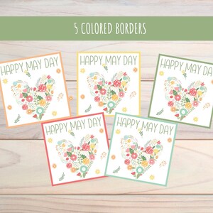 Happy May Day Tag, Spring Gift Tag, 2", 2.5" & 3" Sizes, Printable May ...