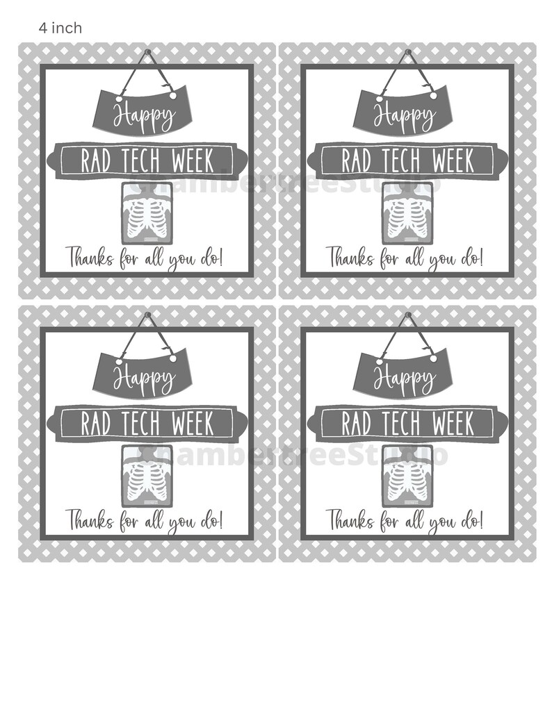 Rad Tech Week Gift Tag Radiology Technician Appreciation - Etsy
