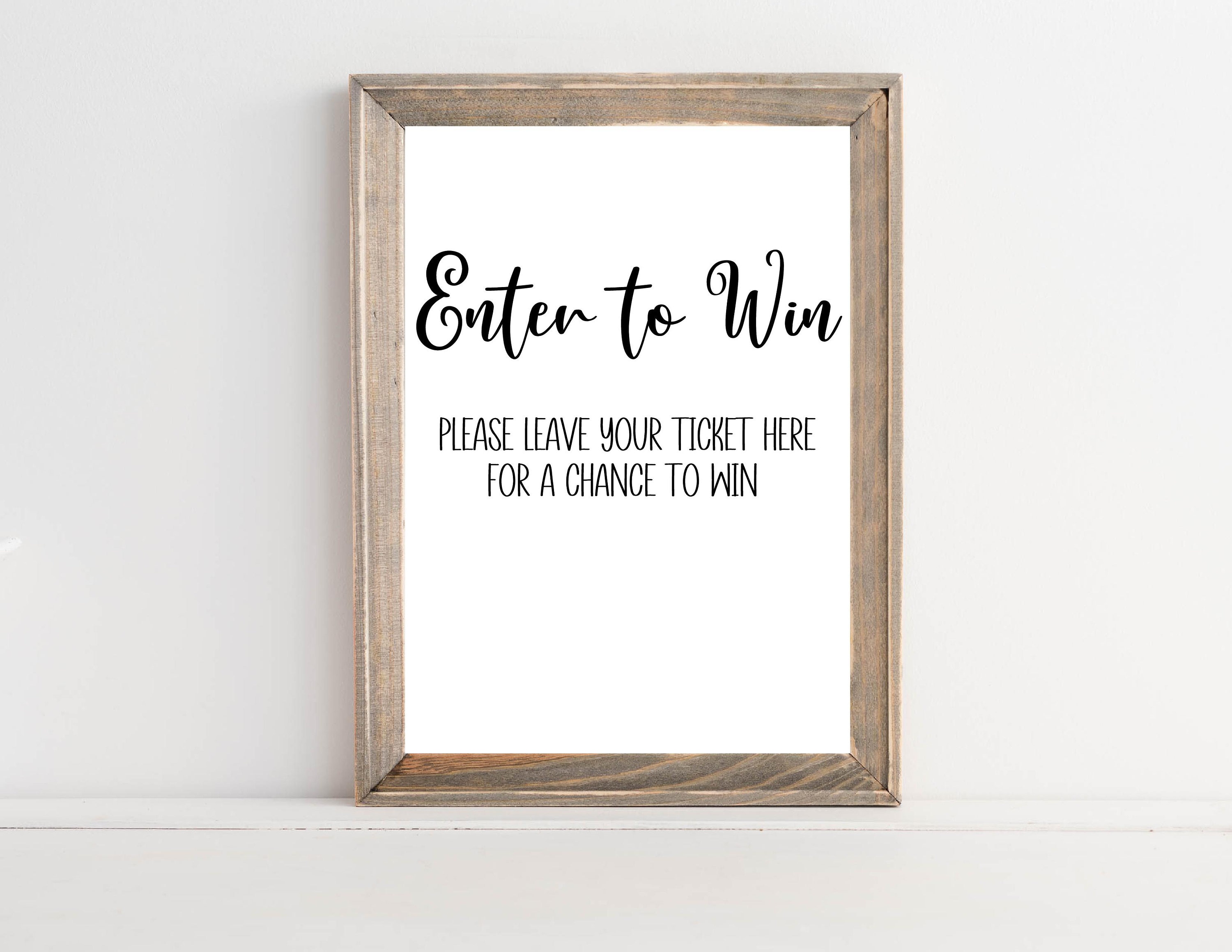 Printable Enter to Win Tickets 2x3.5 Inches – Raffle Entry Cards ...