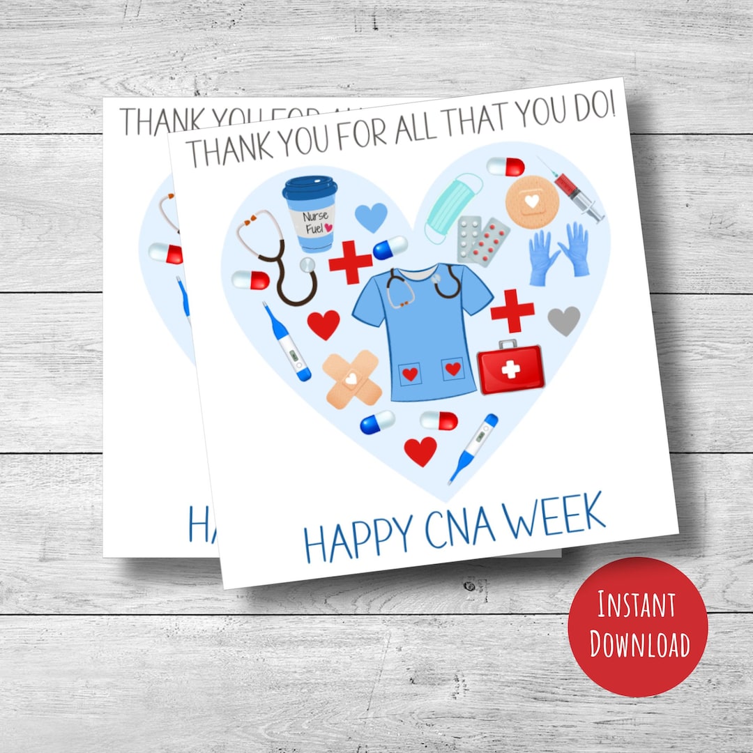 CNA Appreciation Gift Tag, 3" and 4" Tags, Happy CNA Week, Certified ...