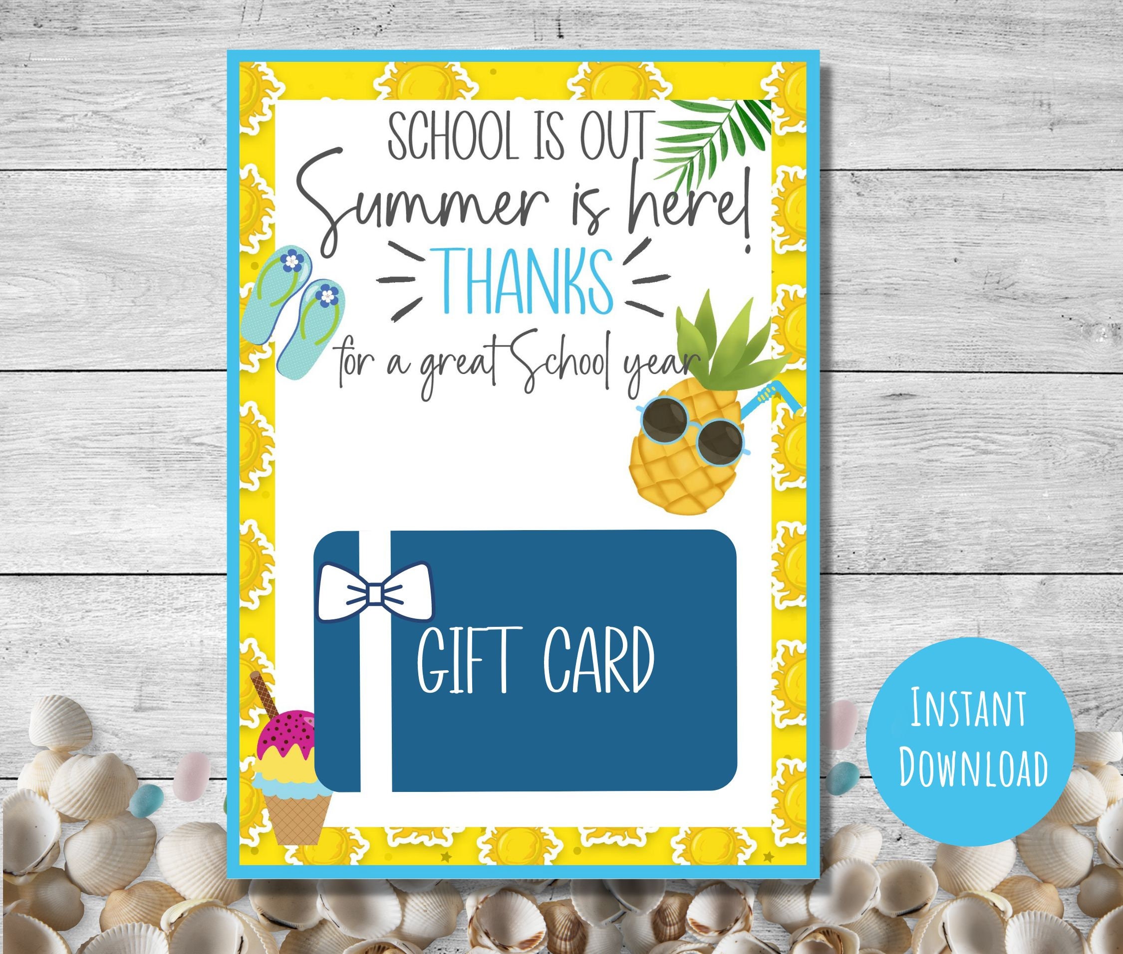 End of School Year Gift Card Holder for Teacher, Teacher Appreciation ...